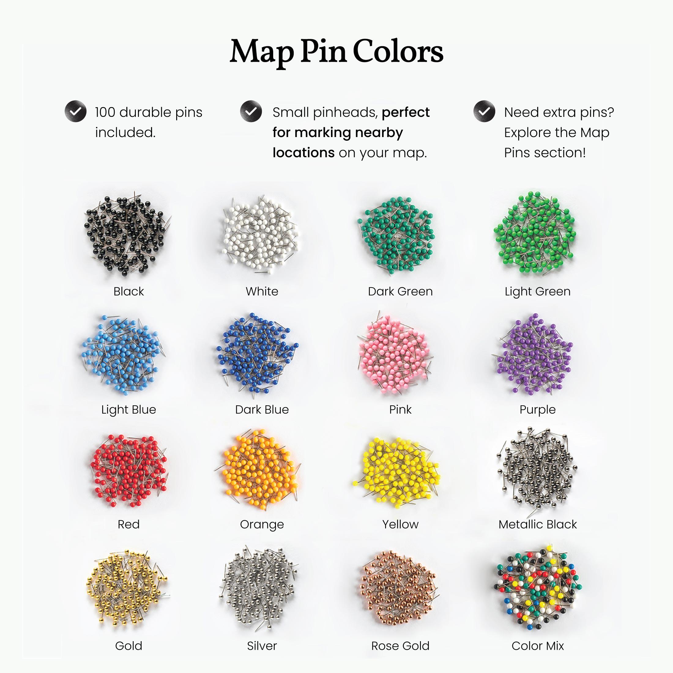 Large Europe Wall Map Brown - Push Pin Europe Map Canvas - Places ...