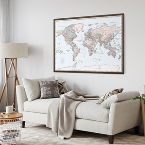 Nursery Travel Wall Art Poster - Vintage High Detailed DIY World Map ...