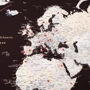 Push Pin World Map to Mark Places You've Been, Pinnable Visited ...