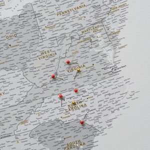 Large Grey USA Map Poster Detailed United States Wall Art - Etsy