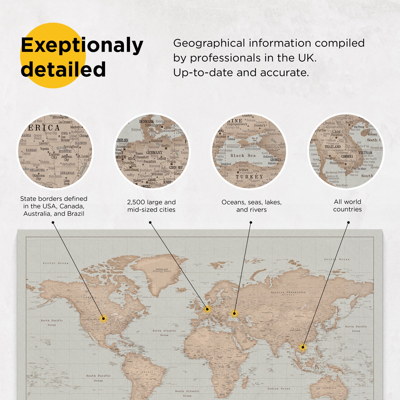 Large World Map Push Pin Travel Map Pin Board Travel Destination Map ...