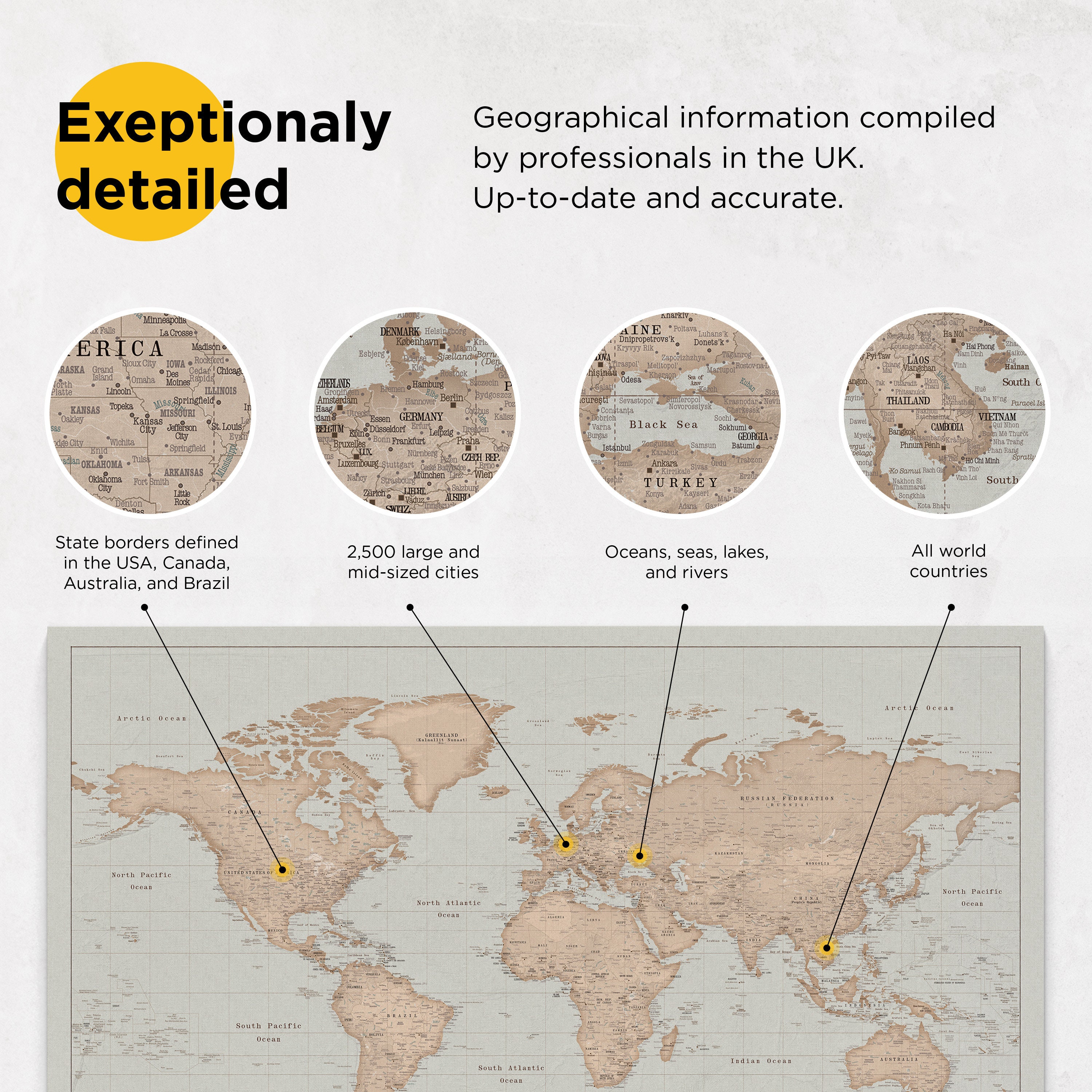 Large World Map Push Pin Travel Map Pin Board Travel | Etsy