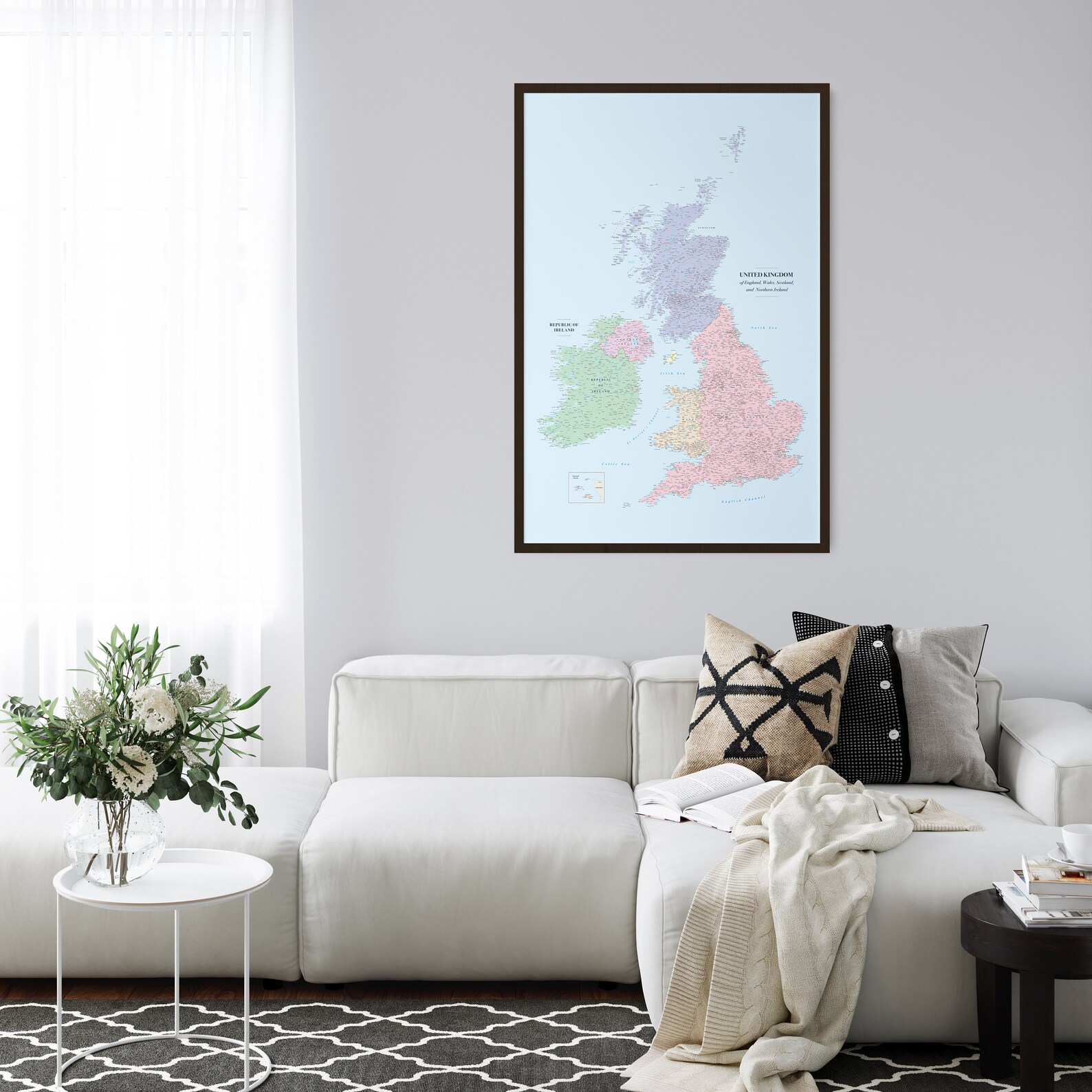 Political UK and Ireland Map Poster Personalized Detailed - Etsy
