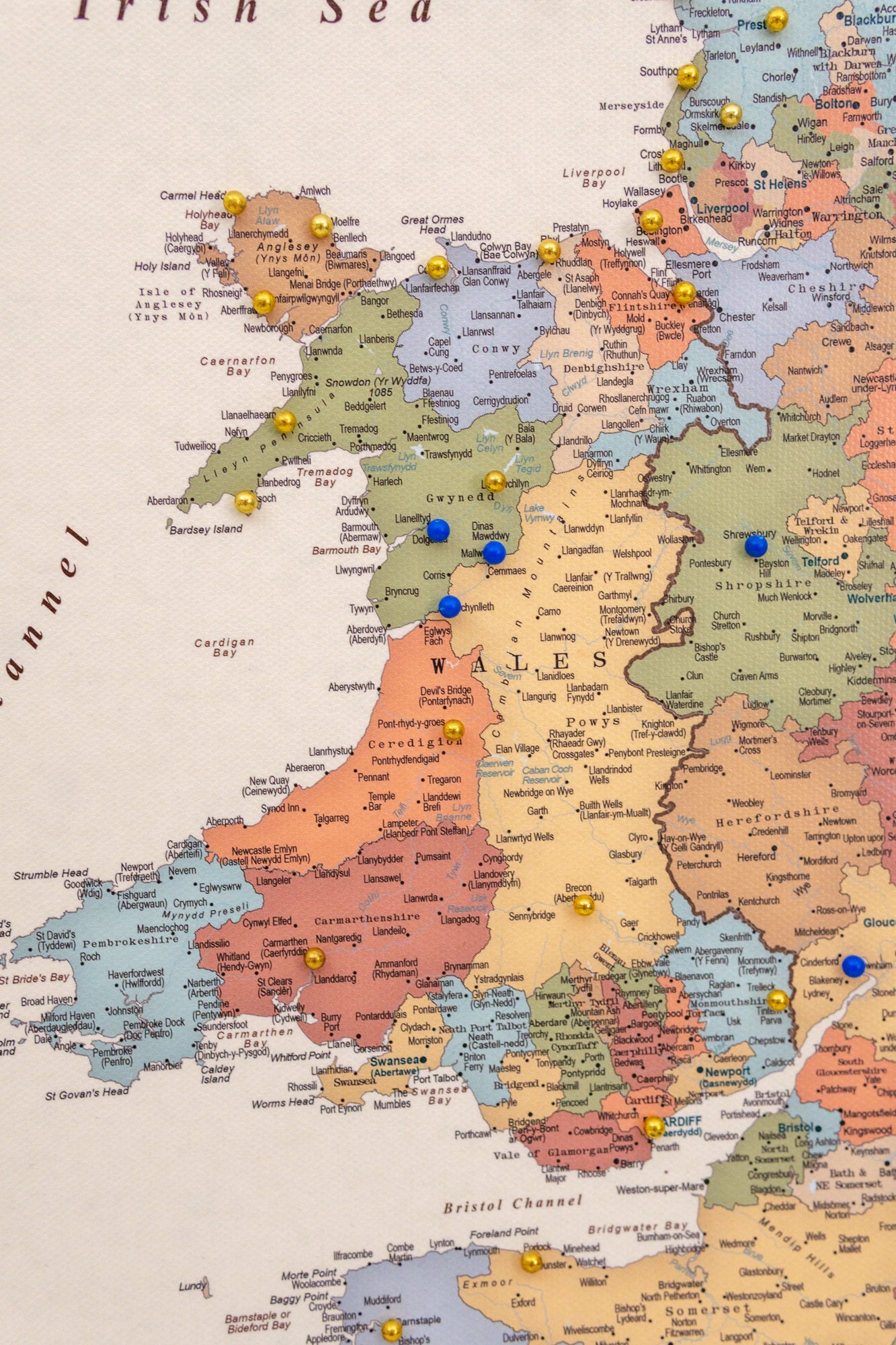 UK Ireland Political Wall Map High Detailed UK Map Poster | Etsy
