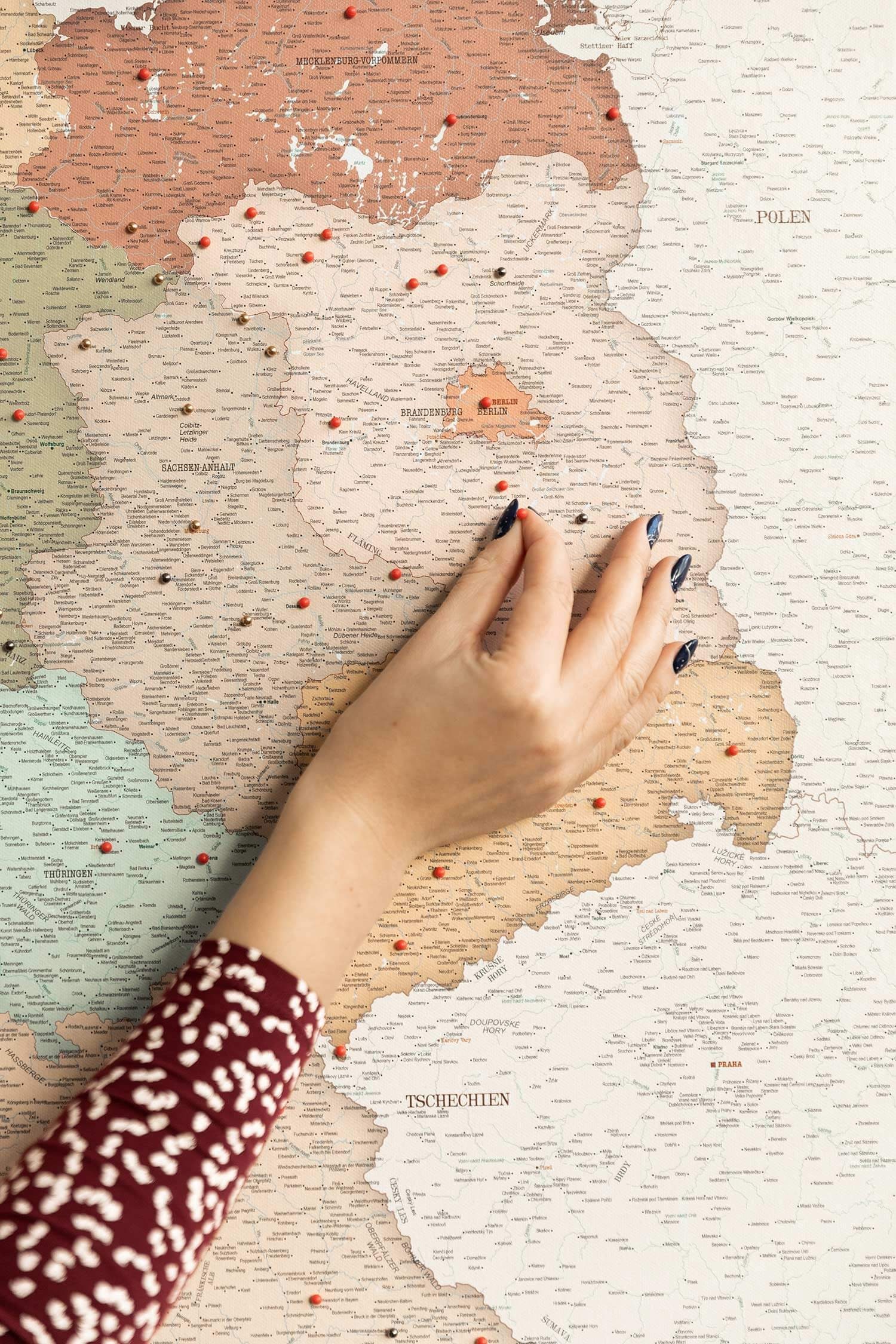 Deutschlandkarte Mit Pins Pinnwand Wandbilder Deutschland | Etsy