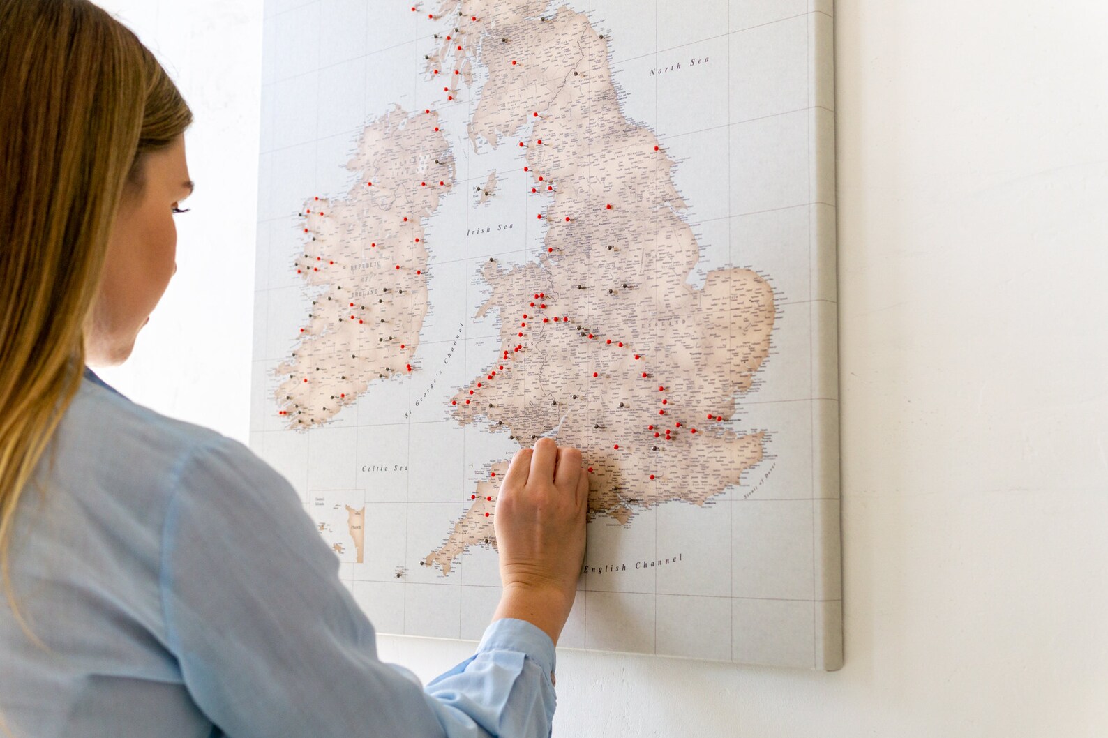 Detailed UK & Ireland Push Pin Map Large Personalized Travel - Etsy