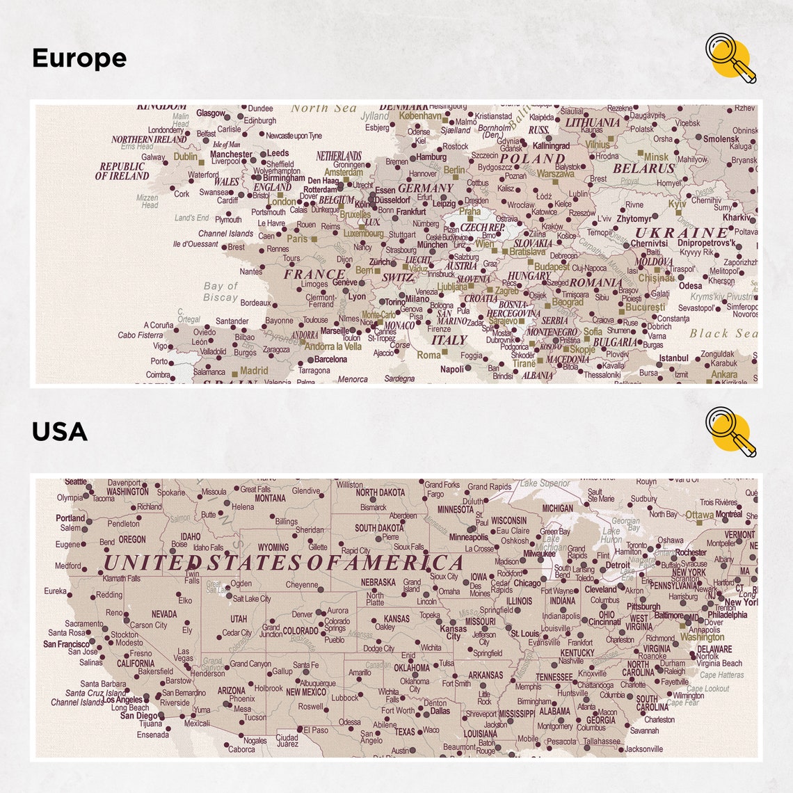 Detailed Accurate World Map Poster - Personalized Travel Map - Map and ...