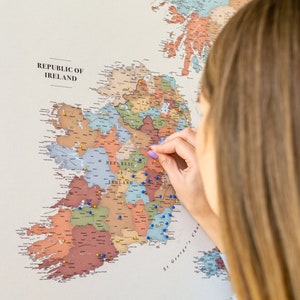 Push Pin UK & Ireland Map With Counties - High Detailed British Islands ...