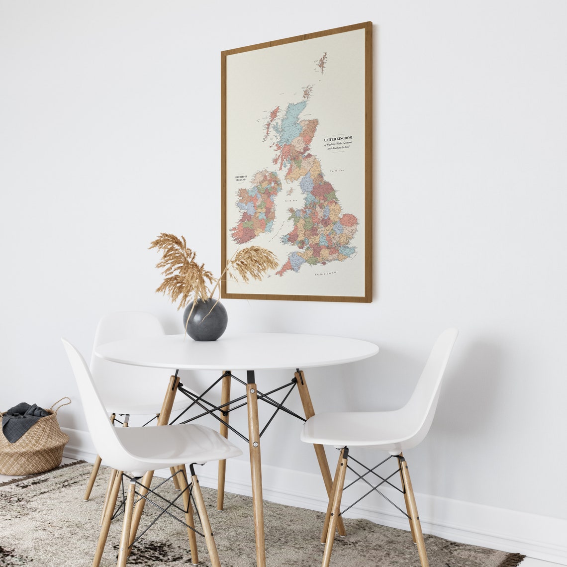 UK Ireland Political Wall Map High Detailed UK Map Poster | Etsy