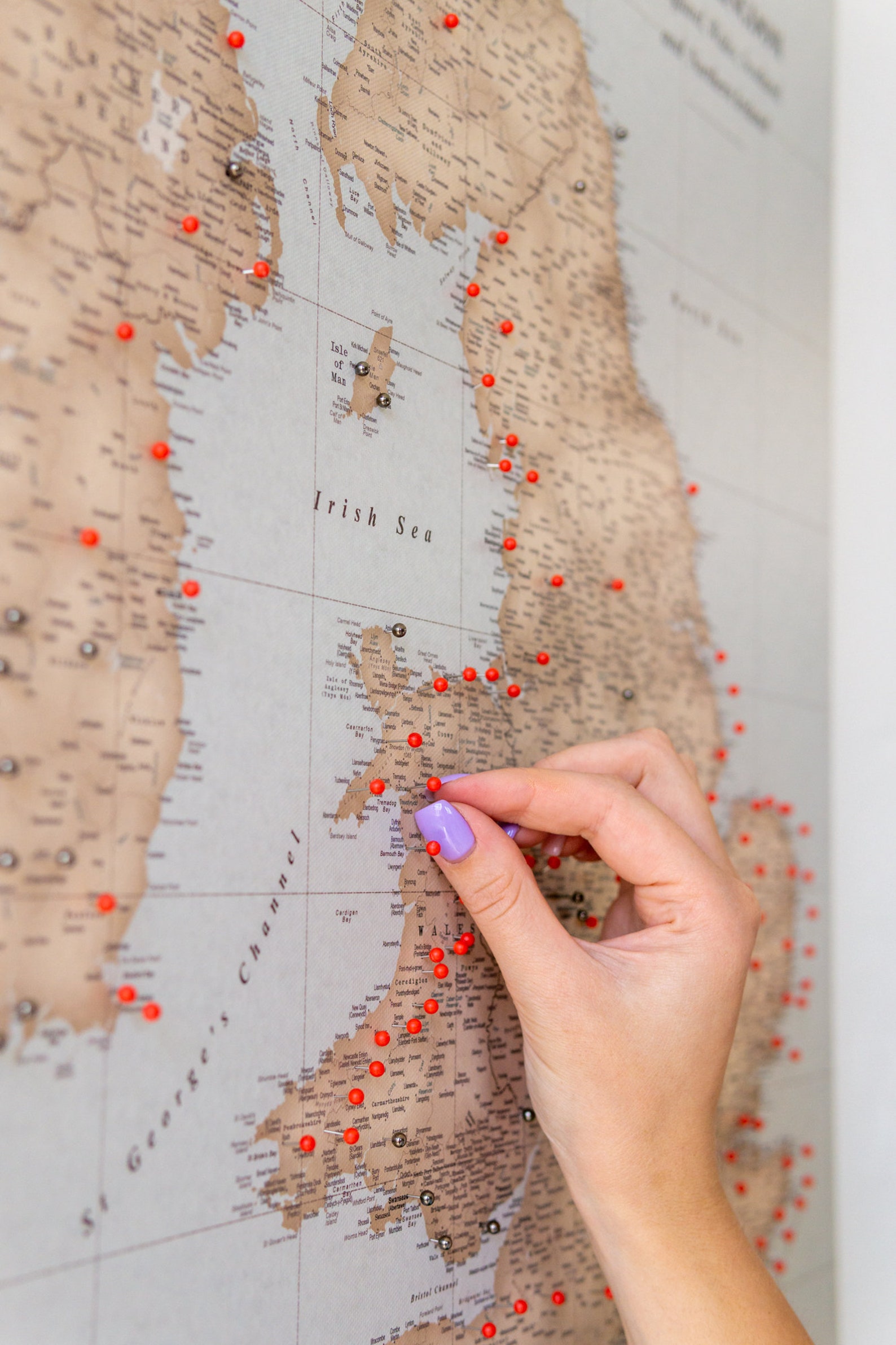Detailed UK & Ireland Push Pin Map - Large Personalized Travel Pin ...