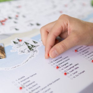 USA National Park Push Pin Map, Pin Board Checklist of 63 Parks, Places ...