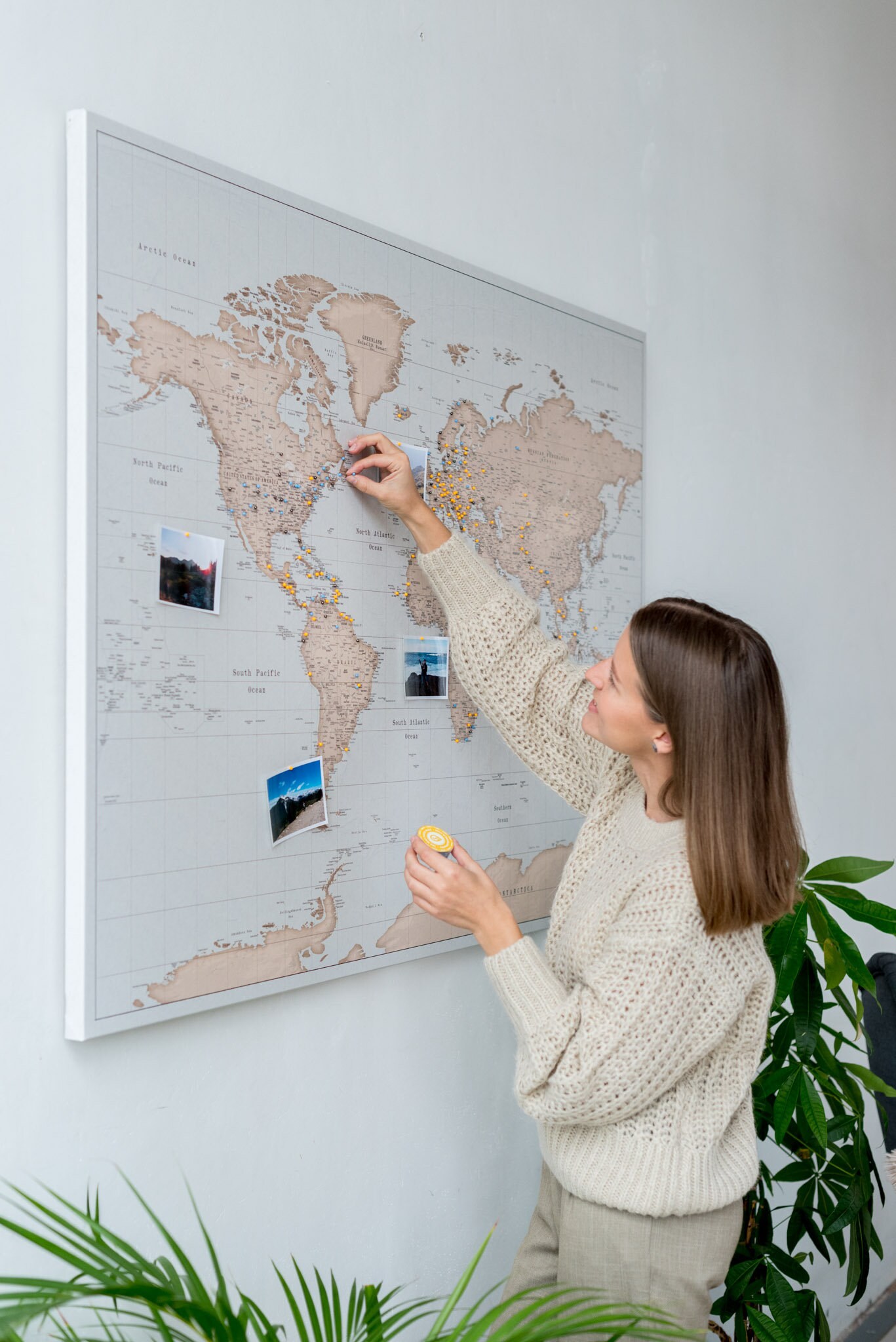 Large World Map Push Pin Travel Map Pin Board Travel | Etsy