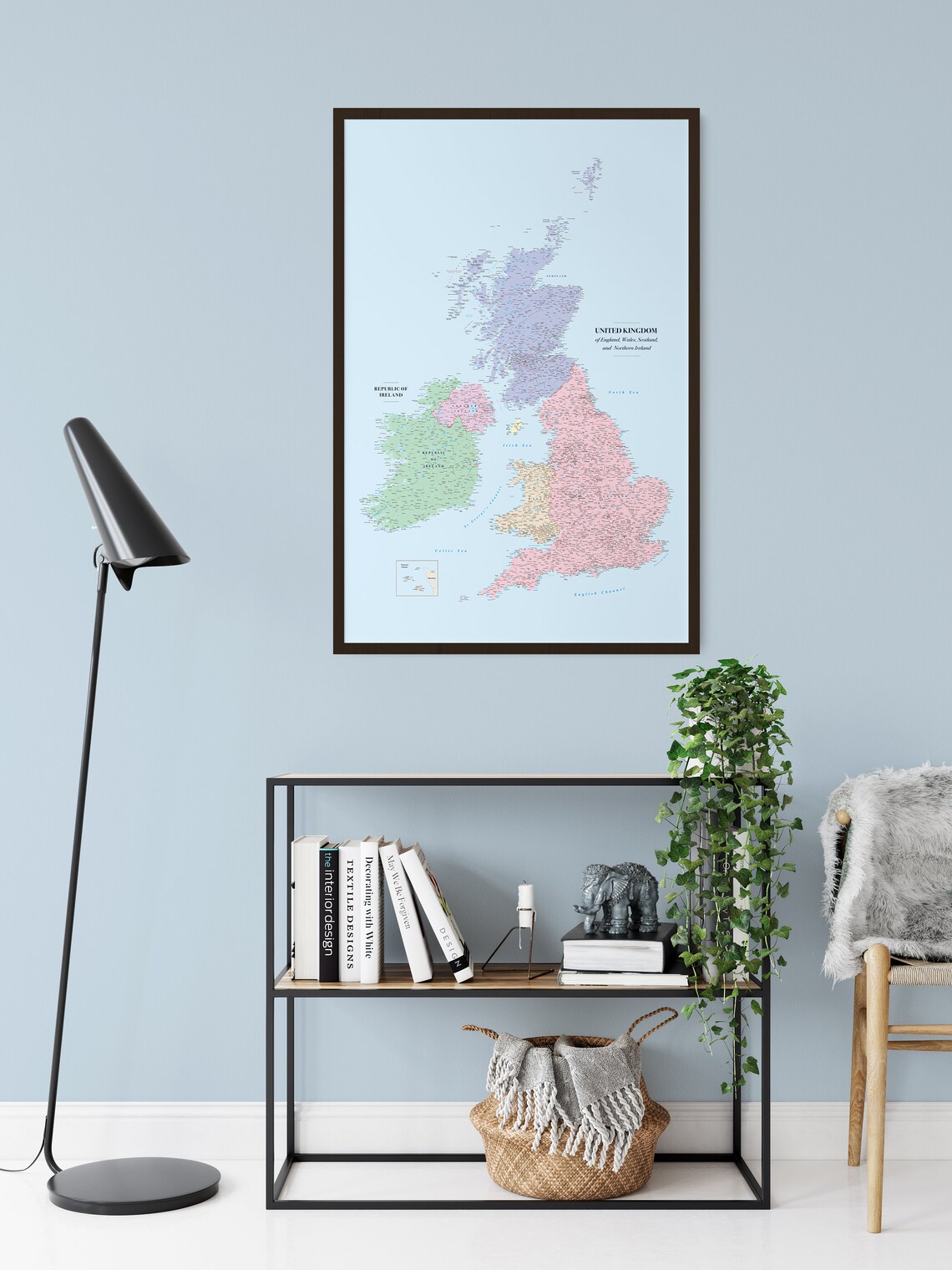 Political UK and Ireland Map Poster Personalized Detailed - Etsy