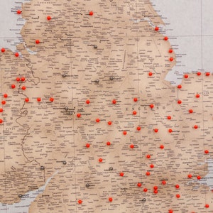 Detailed UK & Ireland Push Pin Map - Large Personalized Travel Pin ...