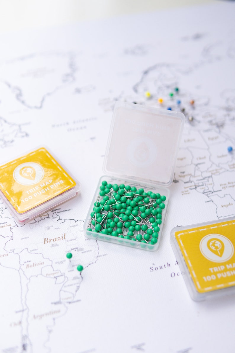 Map Push Pins Light Green Round Head Tacks With Stainless - Etsy