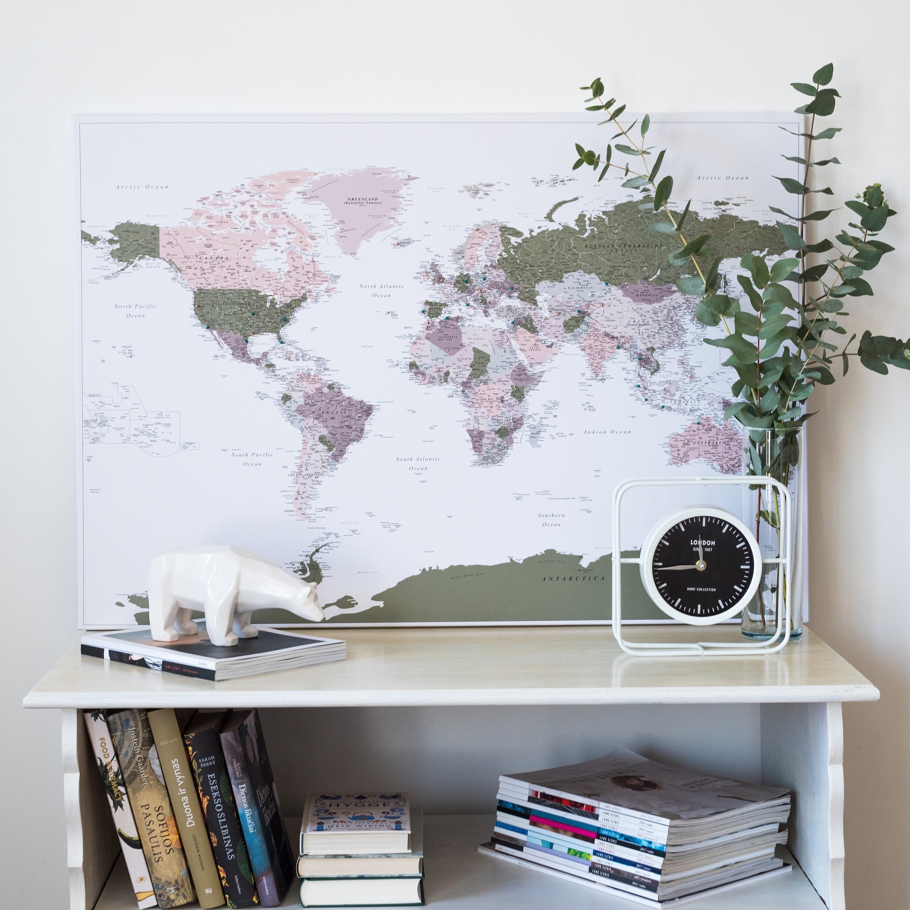 Places Visited World Map Personalized Push Pin Travel Map | Etsy