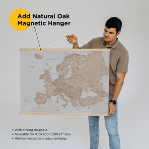 European Vintage Poster - Large Europe Map Canvas Wall Art - Detailed ...