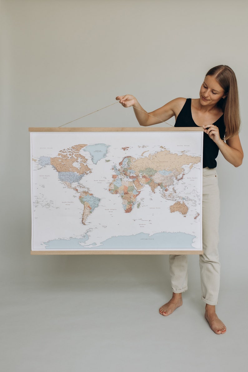 Accurate World Map Poster Large Wall Travel Map Print - Etsy Australia