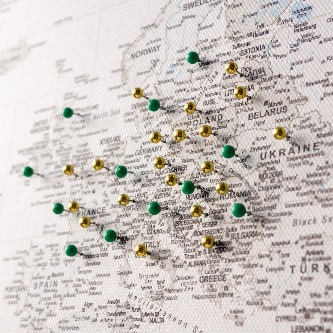 Push Pin Travel World Map, Detailed Pin Board Canvas to Mark Places You ...