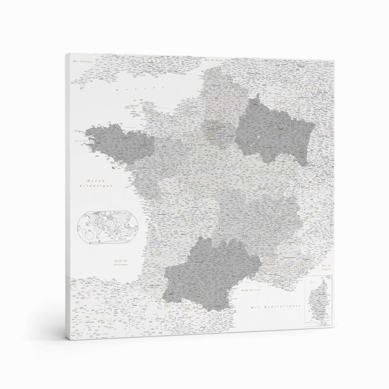 Push Pin France Canvas Map, Places You've Visited Wall Art, France ...