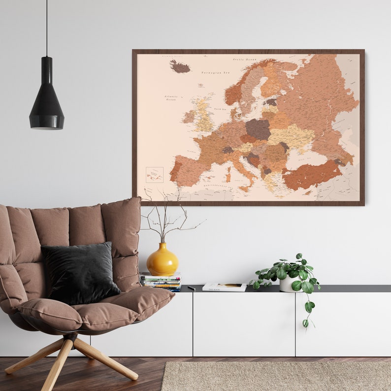 Detailed Europe Trip Map - Political Map Poster of Europe Continent ...