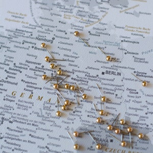 Grey Push Pin Europe Map Large Europe Wall Art Canvas | Etsy