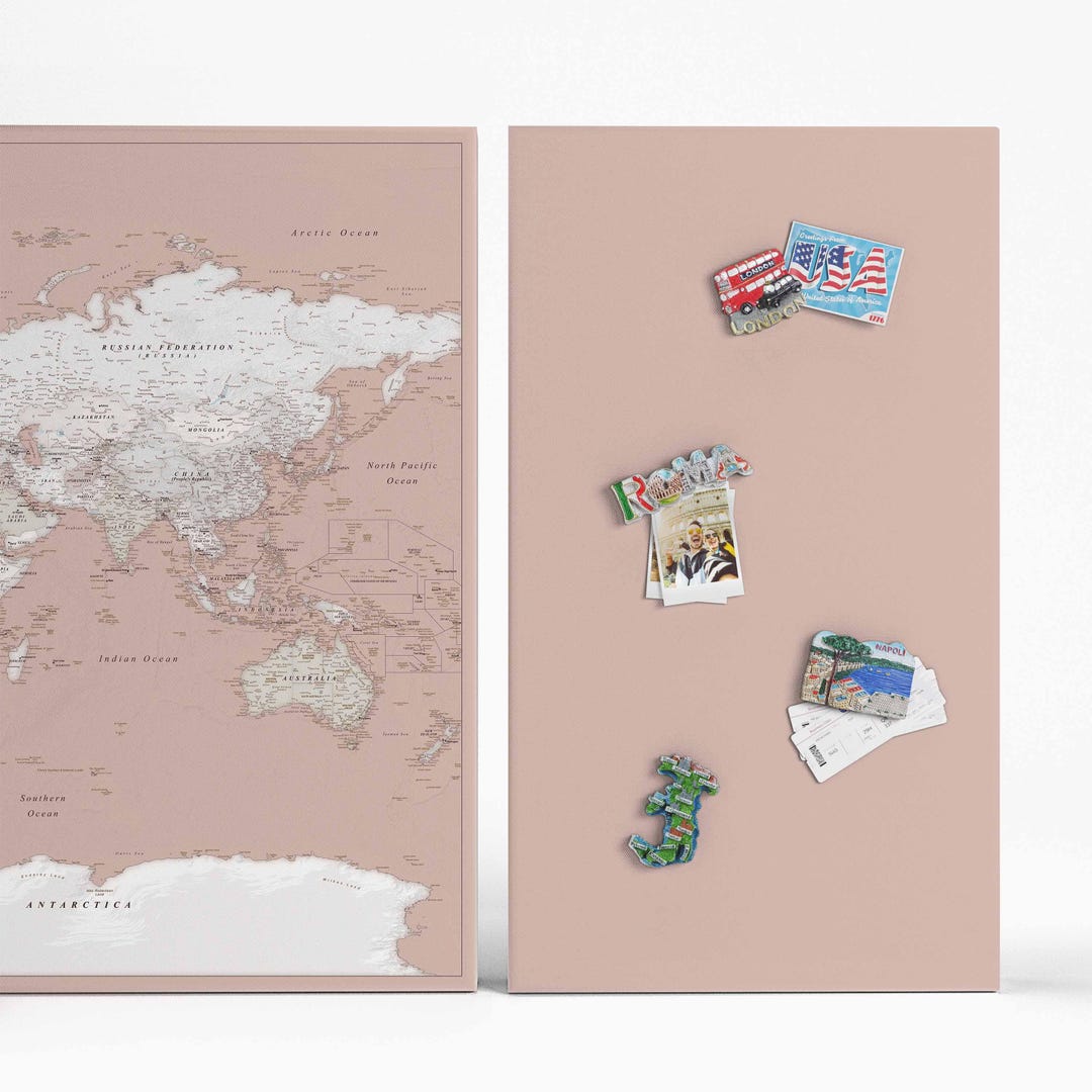 Pink Magnetic Display Board for Fridge Magnets or Pin Board for Photos ...