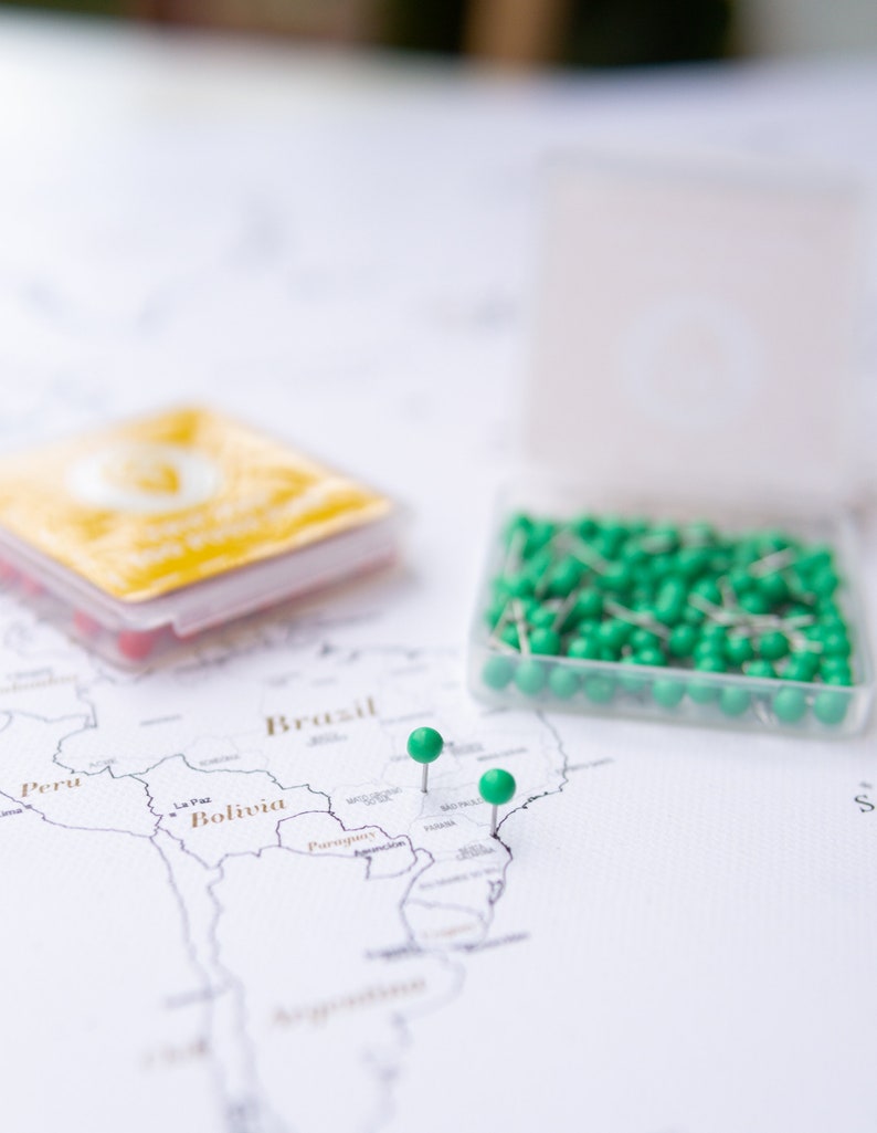 Map Push Pins Light Green - Round Head Tacks With Stainless Point ...