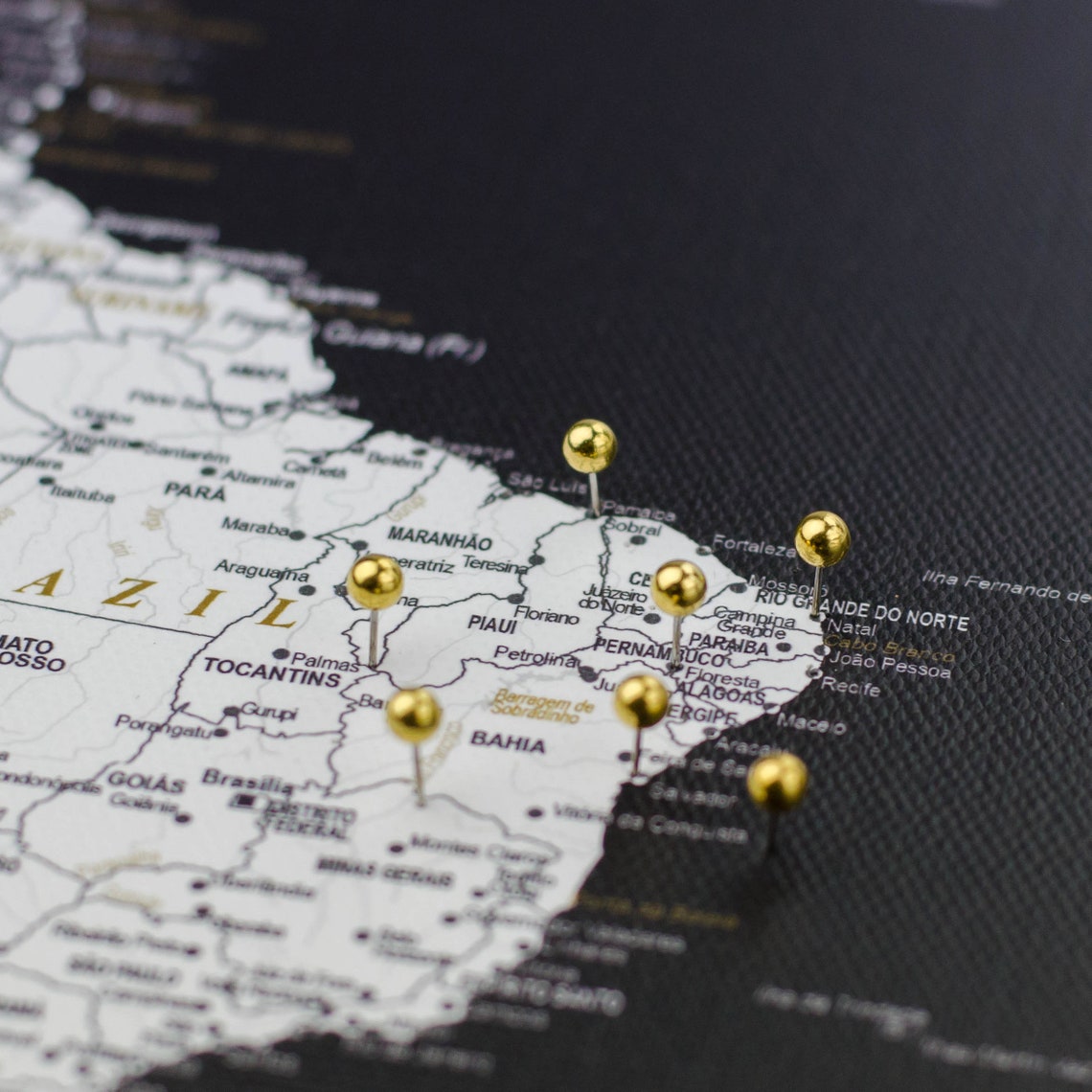 Map Push Pins Gold Round Head Tacks With Stainless Point - Etsy