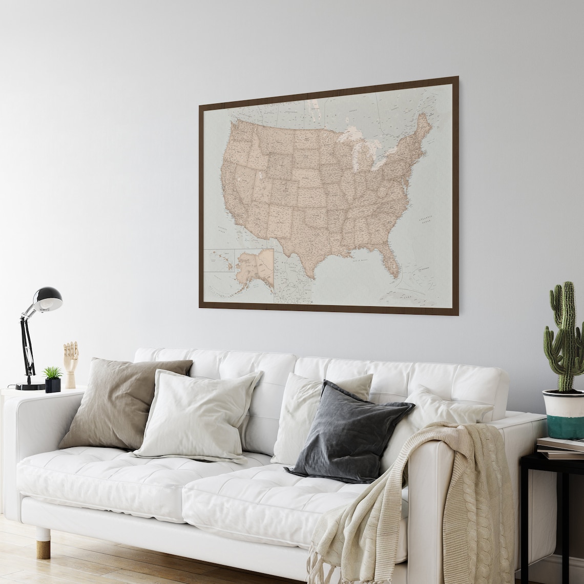Vintage USA Map Poster Large Map of USA With States and - Etsy