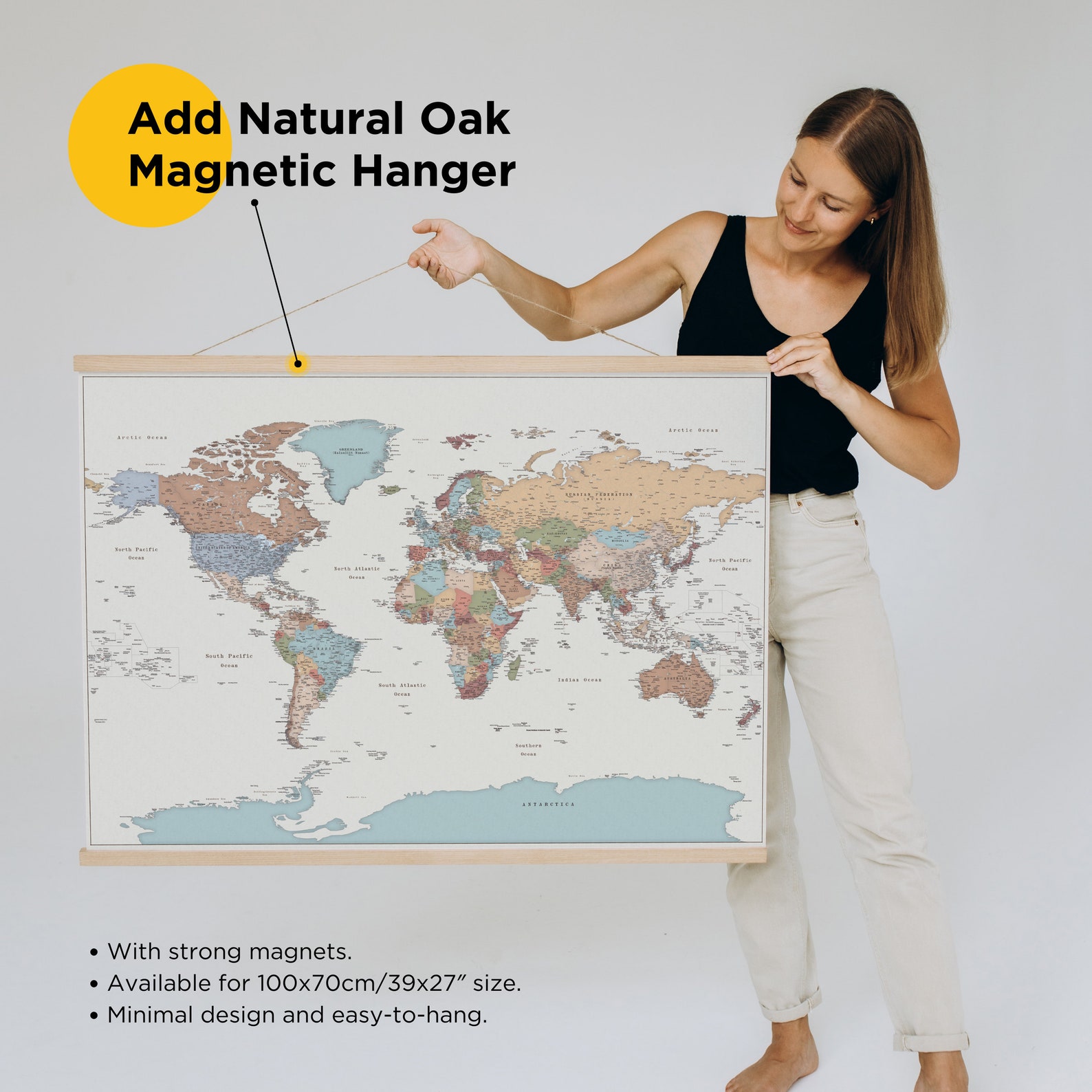 Accurate World Map Poster Large Wall Travel Map Print Detailed ...