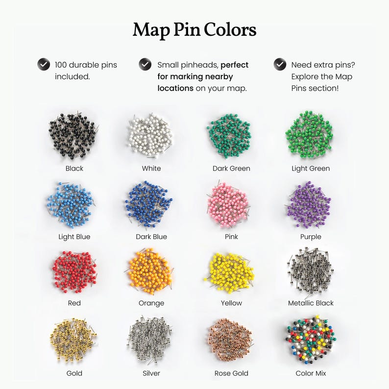 Personalized Push Pin World Travel Map - High Detailed Map Canvas Wall ...