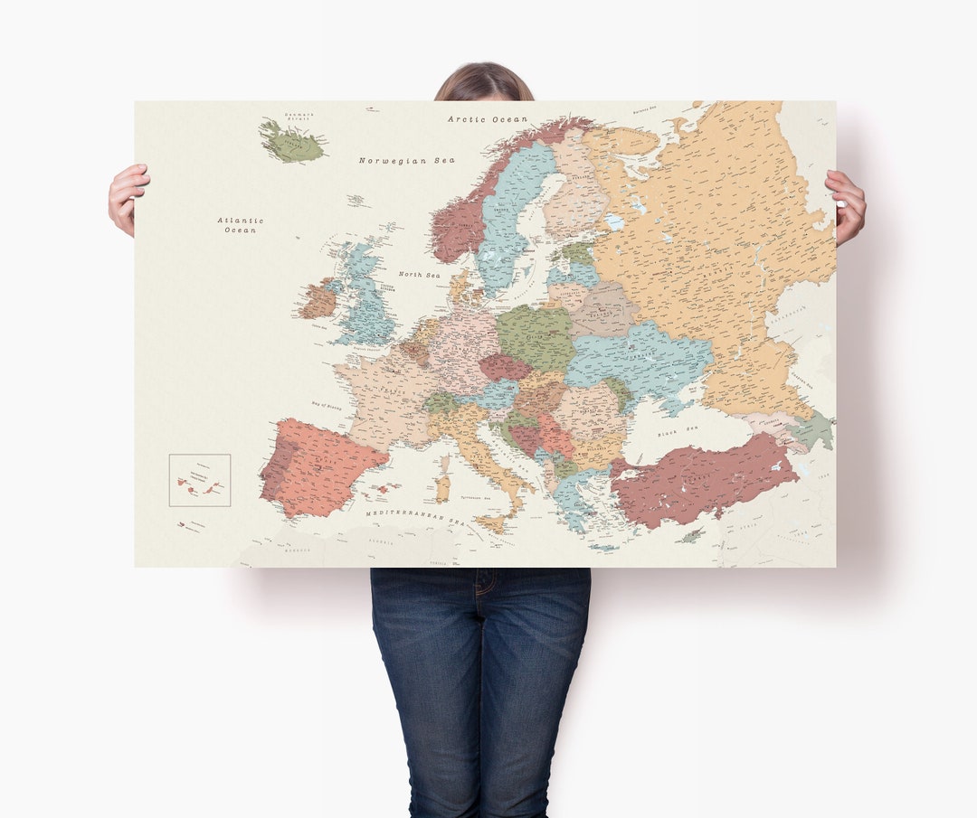 Europe Continent Map With Countries and Capitals - Europe Travel Map ...