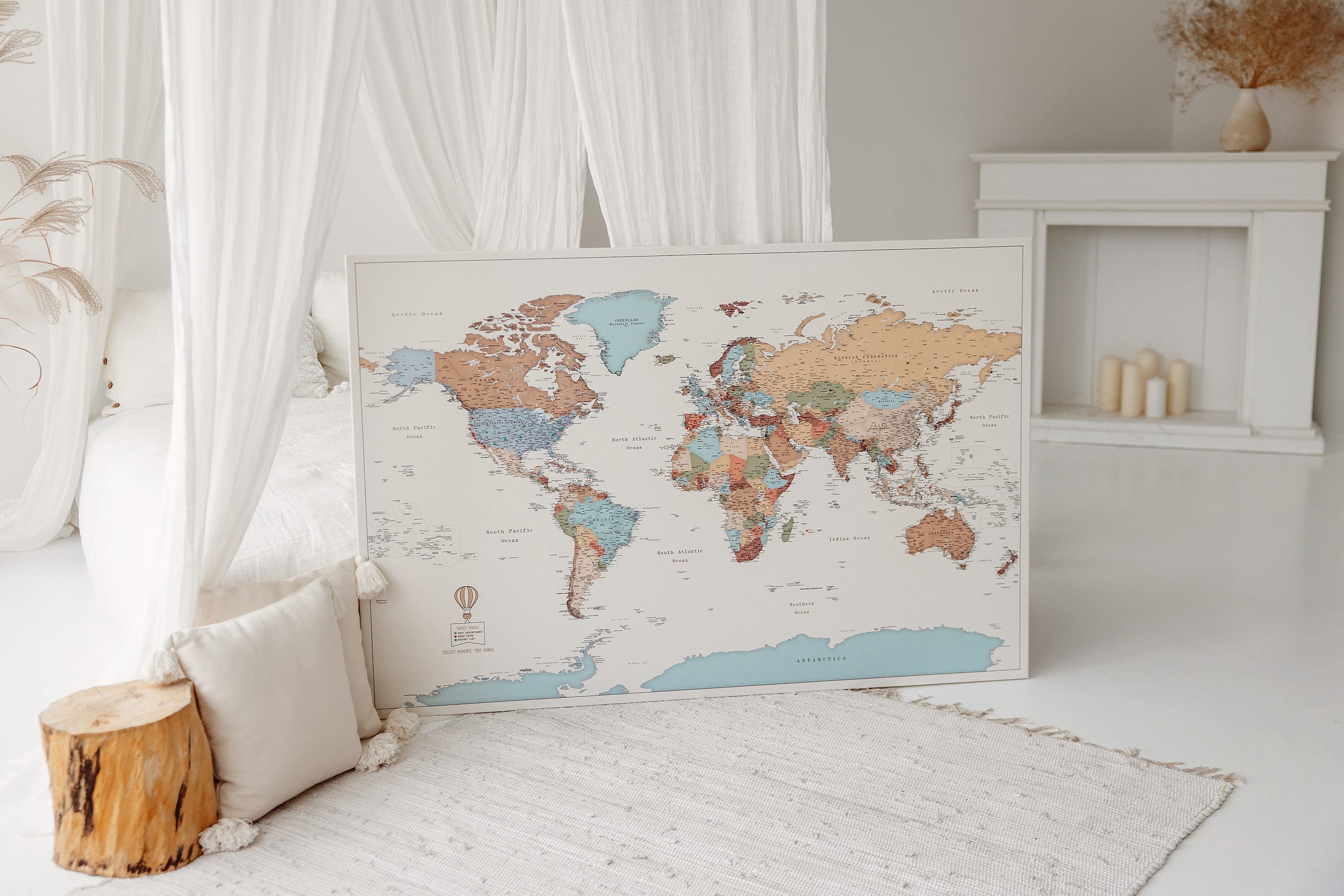 Places You've Been World Map Large Detailed Push Pin - Etsy UK