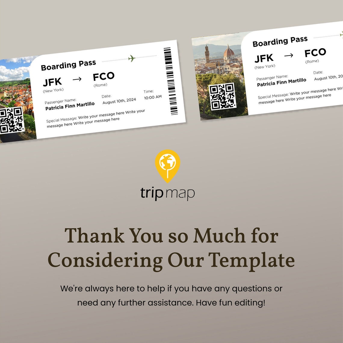 Trip Reveal Boarding Pass Template, Editable Digital DIY Plane Ticket ...