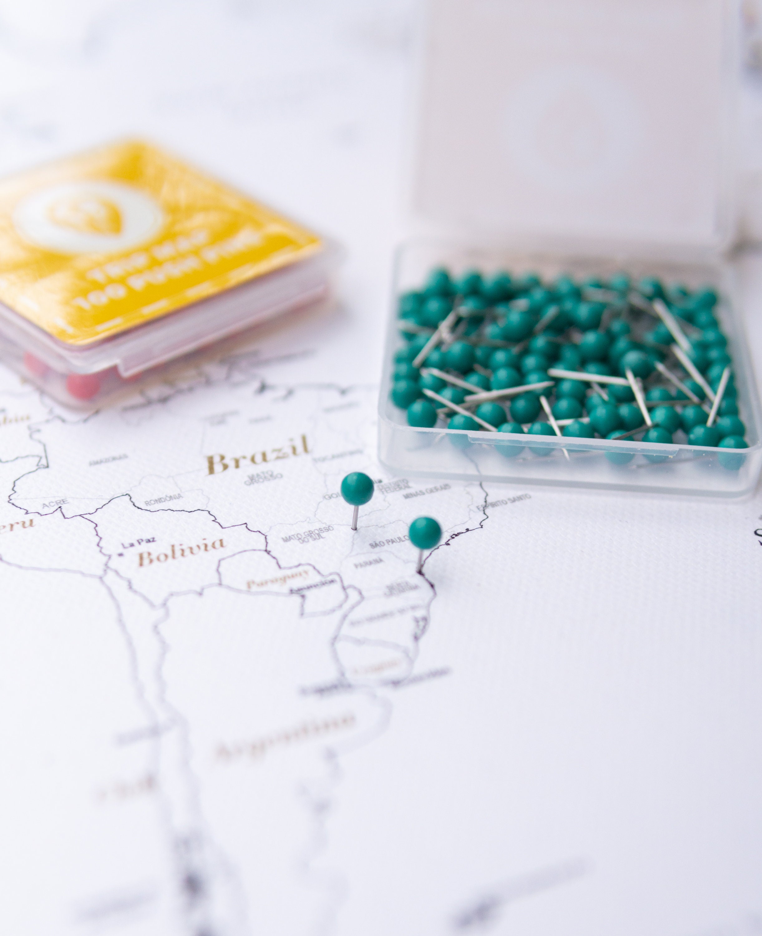 Map Push Pins Dark Green Round Head Tacks With Stainless - Etsy