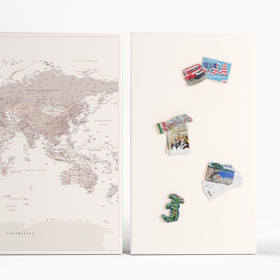 Travel Magnet Displaying Board or Linen Pin Board, Souvenir Magnetic ...