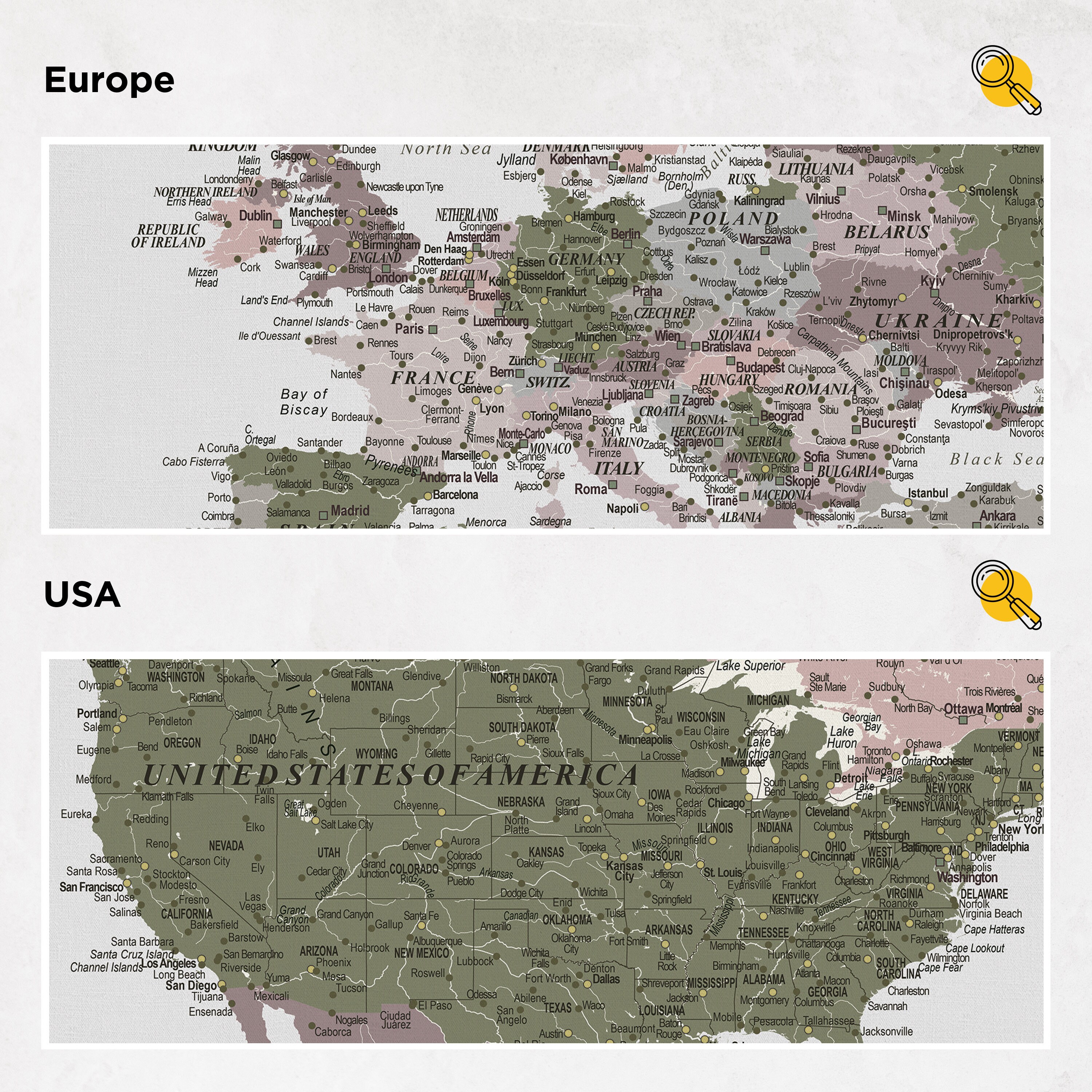 Giant World Map Poster Detailed Accurate Globe Print | Etsy