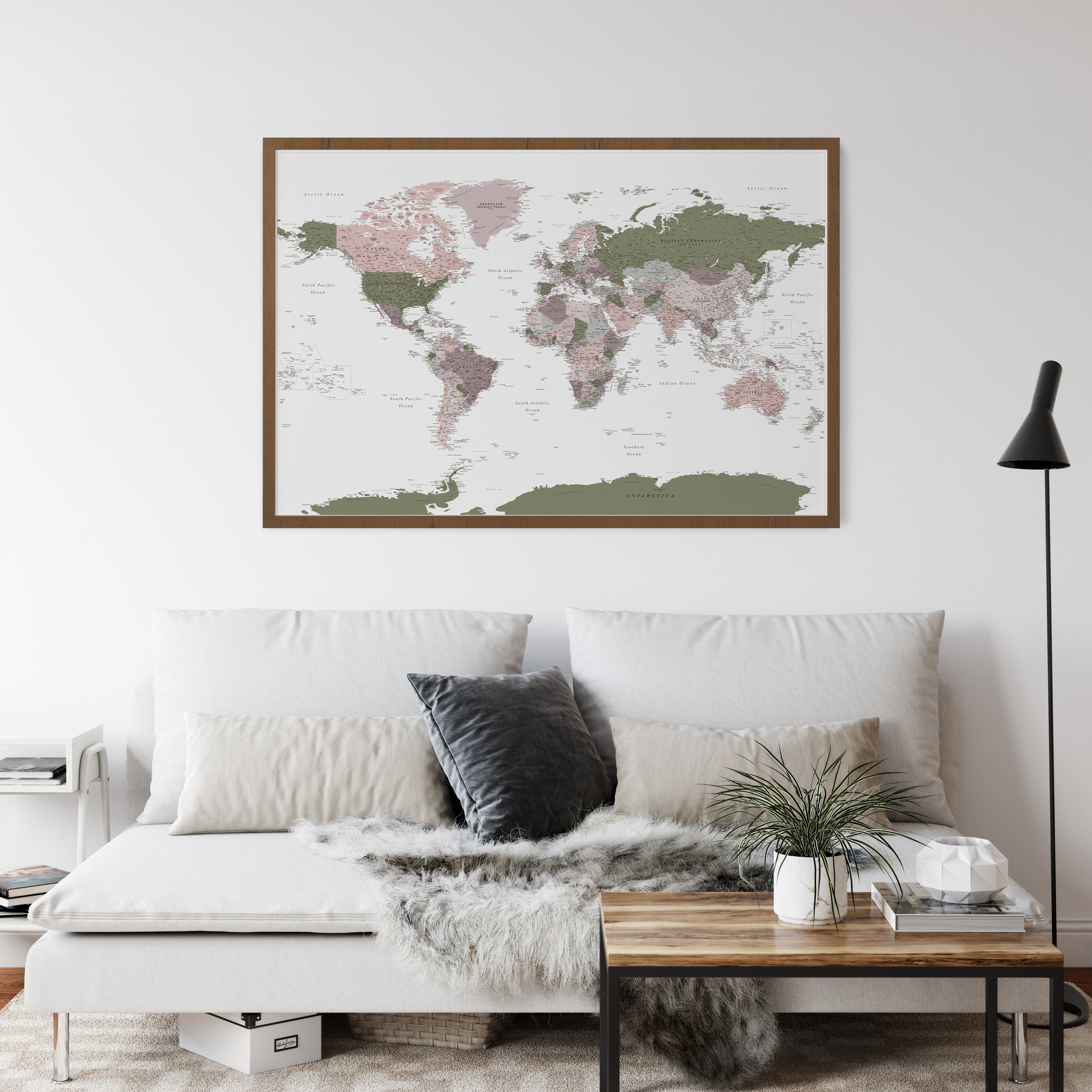 Giant World Map Poster Detailed Accurate Globe Print | Etsy