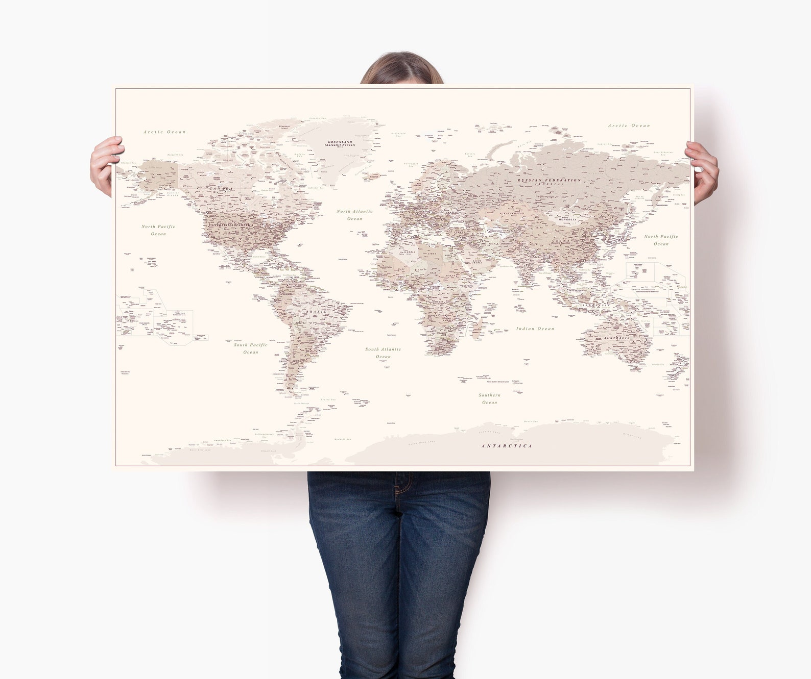 Detailed Accurate World Map Poster - Personalized Travel Map - Map and ...
