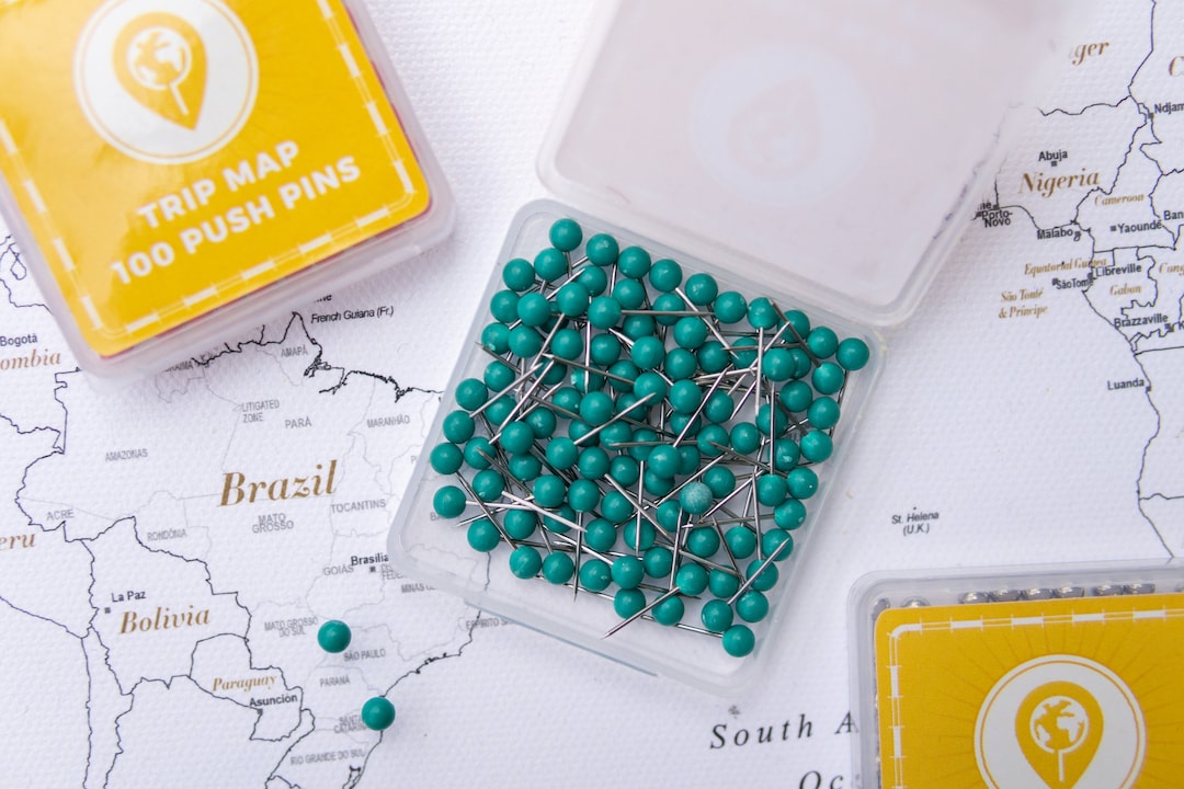 Map Push Pins Dark Green - Round Head Tacks With Stainless Point ...