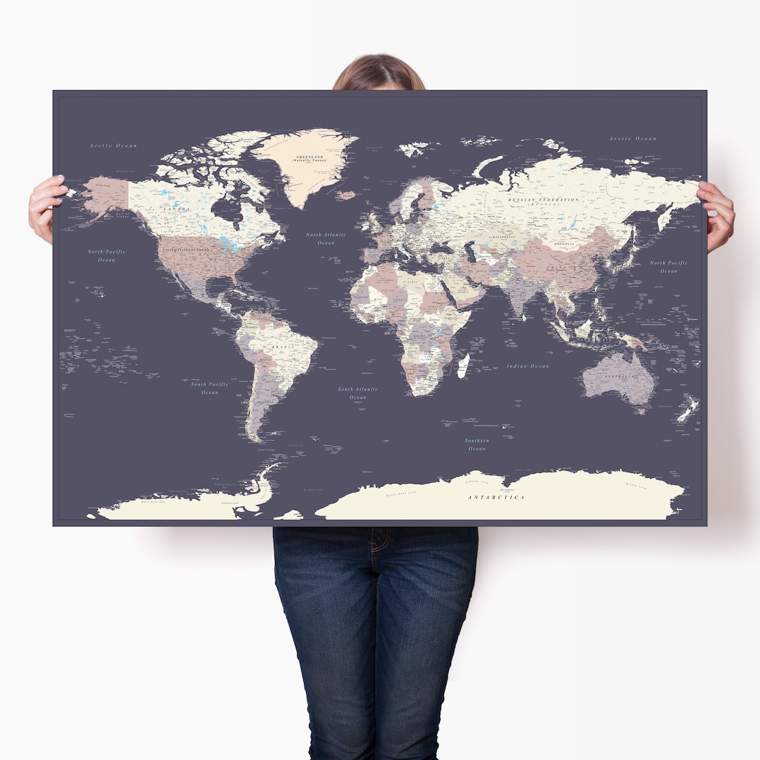Politische Weltkarte Poster XXL Weltkarte Für Die Wand Weltkarte Mit ...
