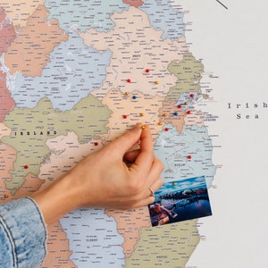 Large Wall Map of Ireland With Cities & Counties, Detailed Push Pin ...