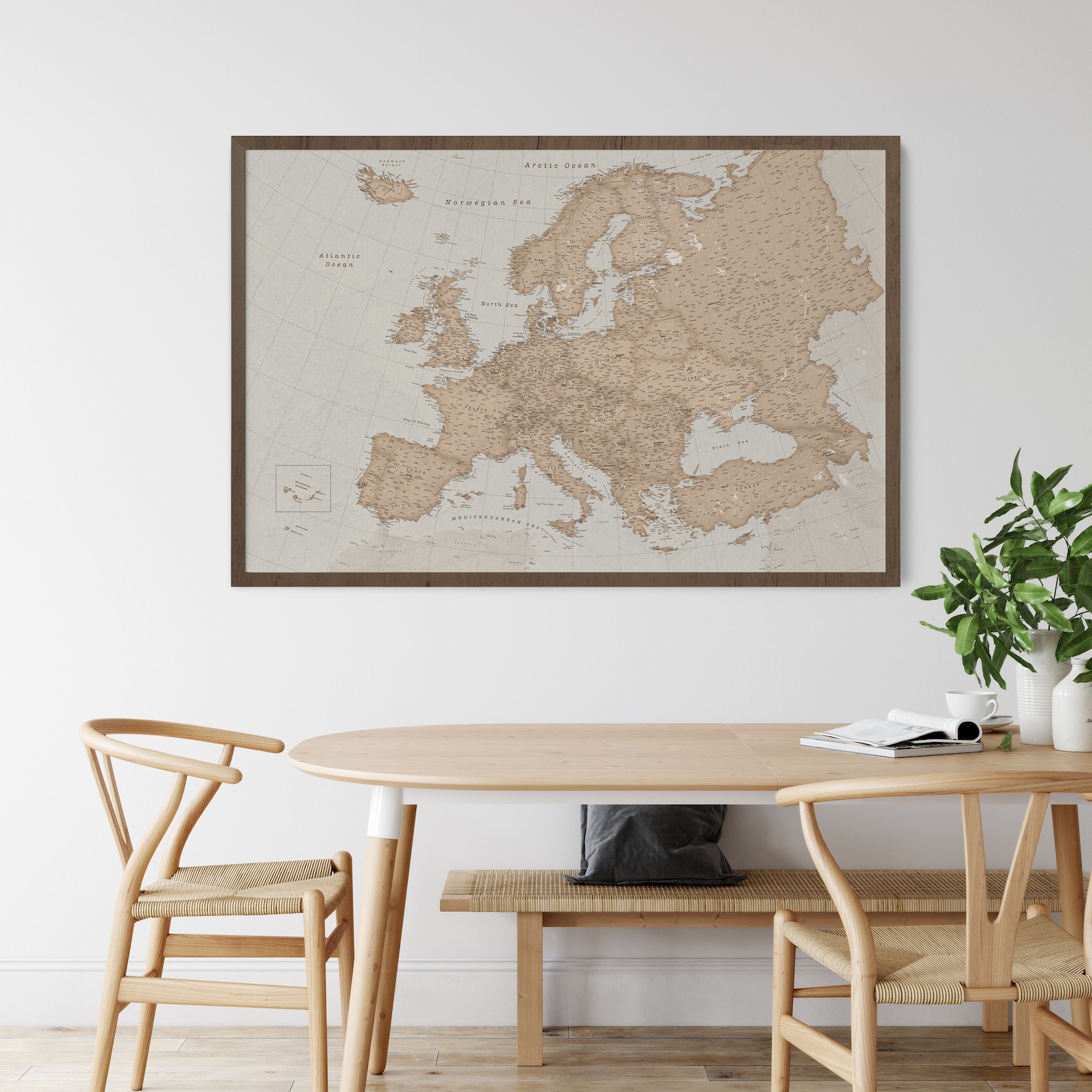 European Vintage Poster Large Europe Map Canvas Wall Art - Etsy