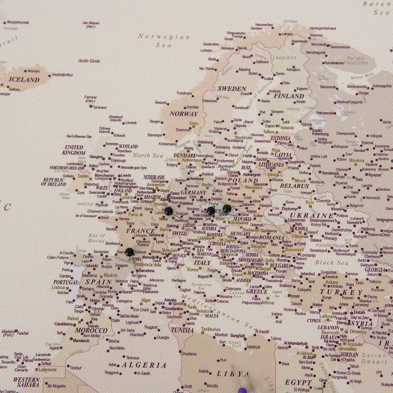 Push Pin World Map Detailed - Travel Pin Board - Places I've Been Map ...