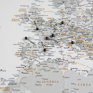 Large Grey World Map Canvas Print High Detailed Accurate | Etsy