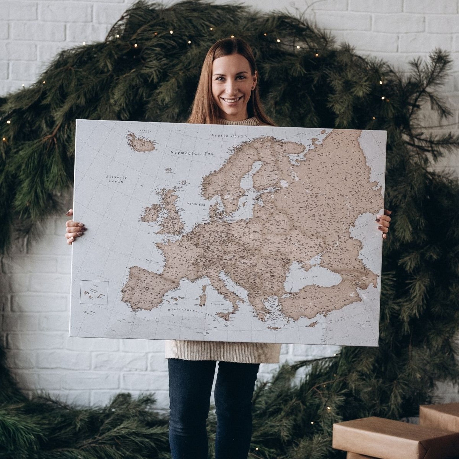 Vintage Europe Map With Pins Push Pin Travel Map Wall Art - Etsy