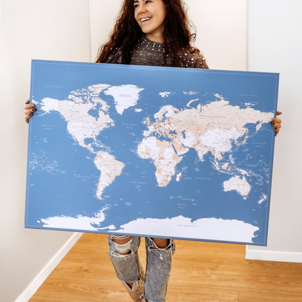 Canvas World Map - Etsy