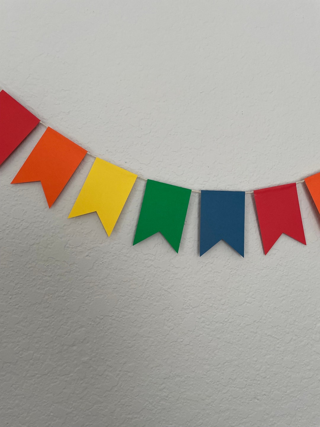Primary Color-card Stock Paper Flag Banner - Etsy