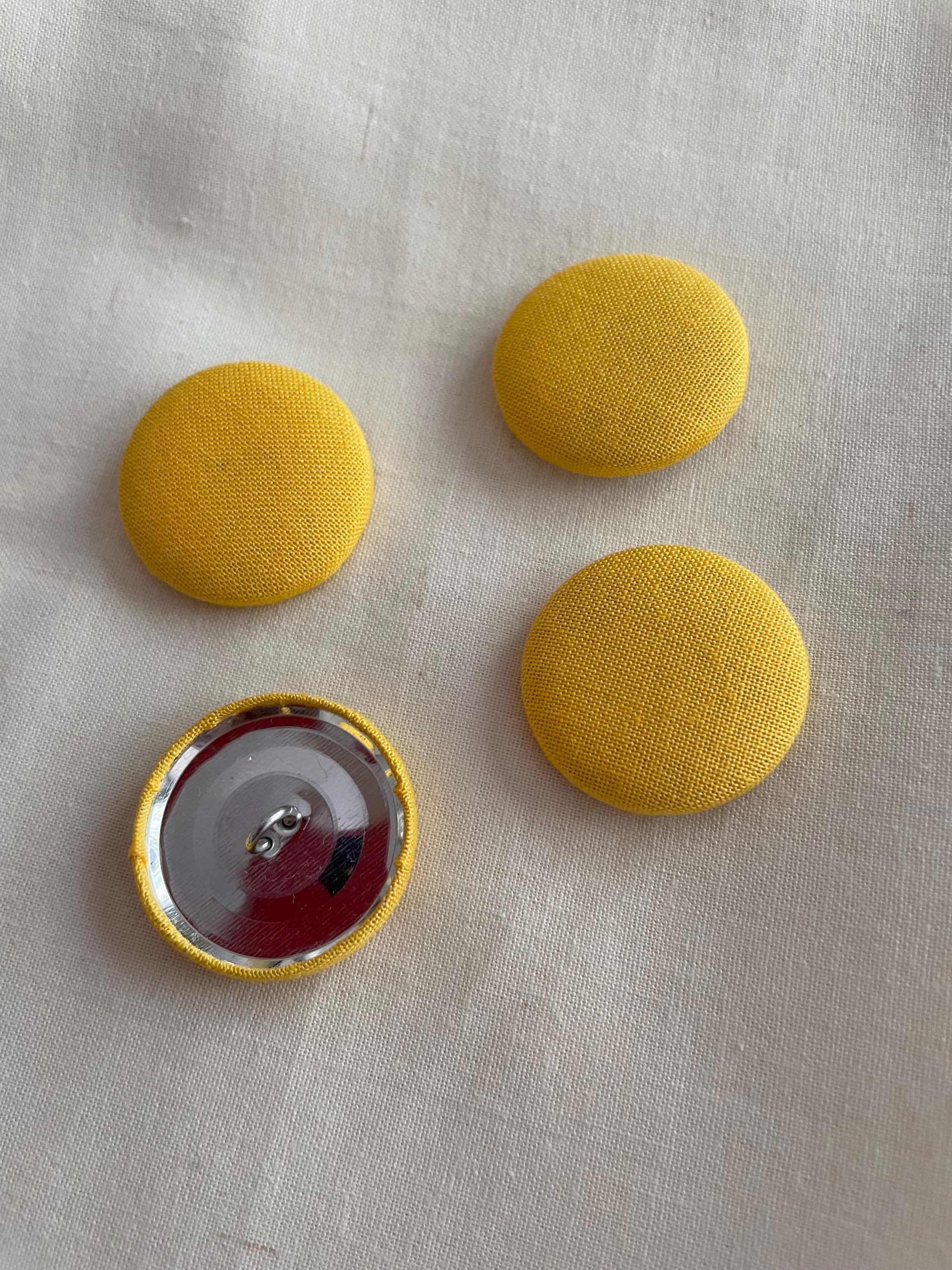 Cotton Fabric Buttons-golden Yellow - Etsy